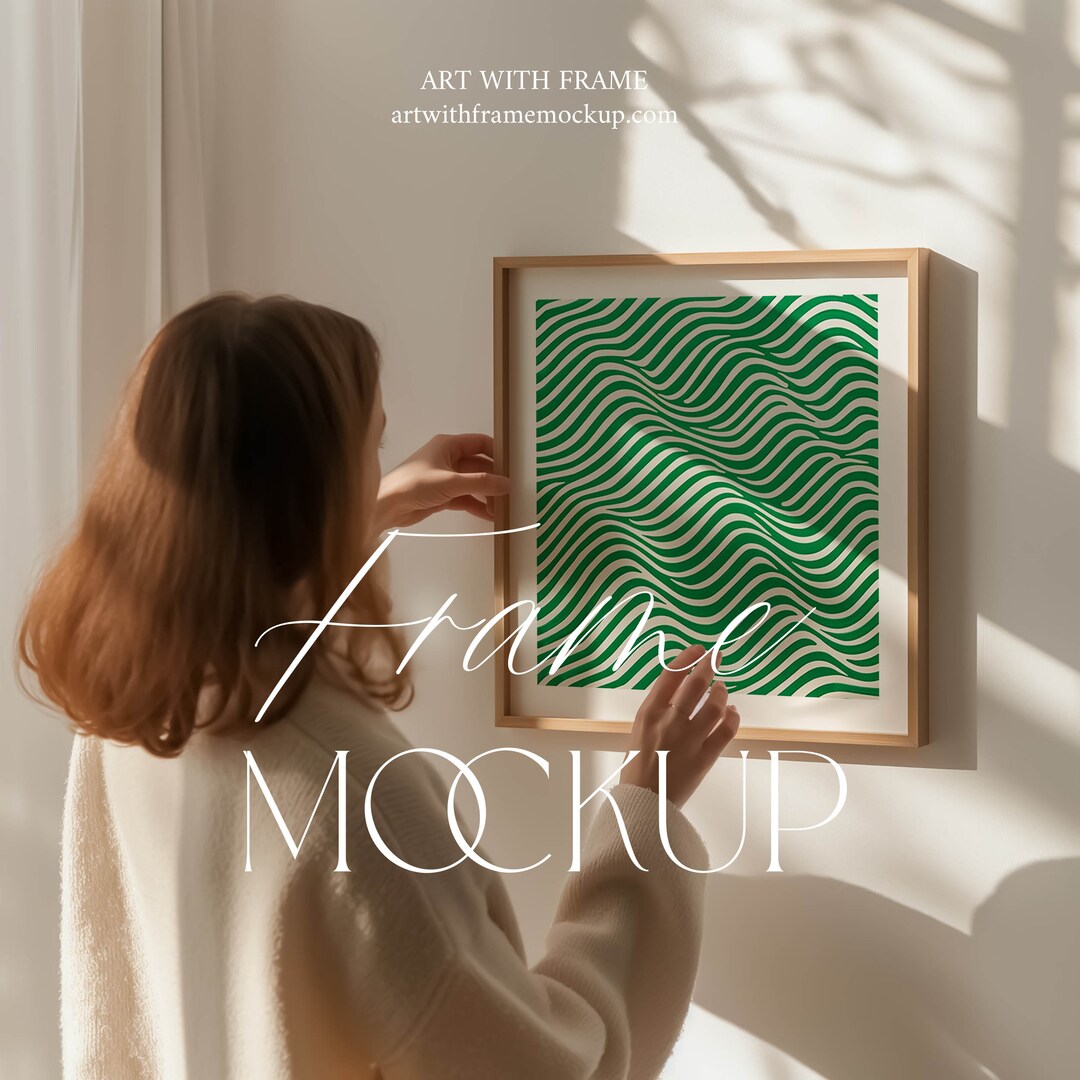 Frame Mockup With Person, 1x1 Ratio, Natural Light, Shadow, Simple ...