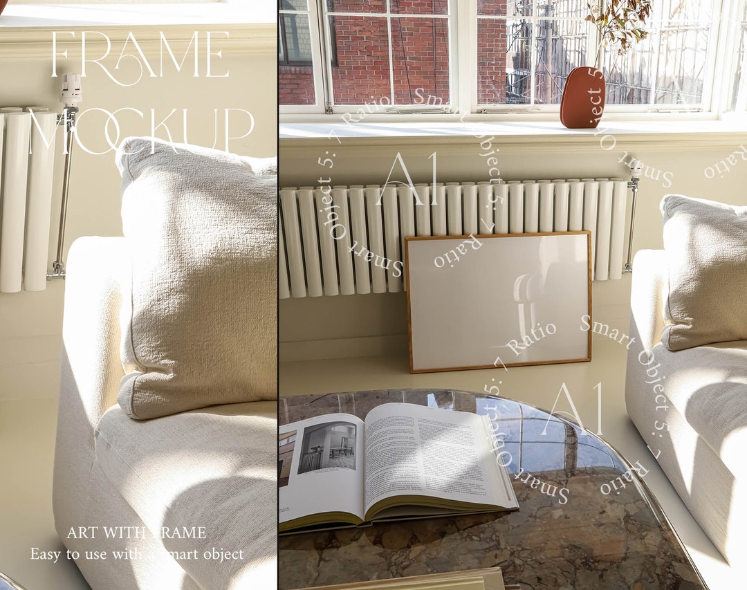 Horizontal Mockup Frame Landscape Light Mockup Scandinavian Modern Wood ...