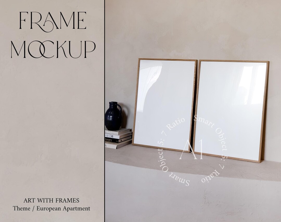 2 Frame Mockup Mood Two Frame Mockup Minimalist Modern Glass Reflection ...
