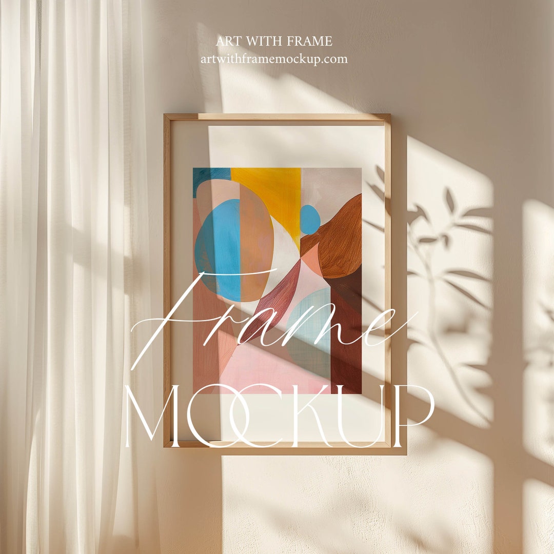 Minimal Frame Mockup, 2:3 Ratio, Vertical Thin Wood Frame, Print Poster ...