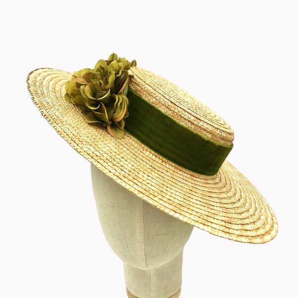 Green Straw Hat - Etsy