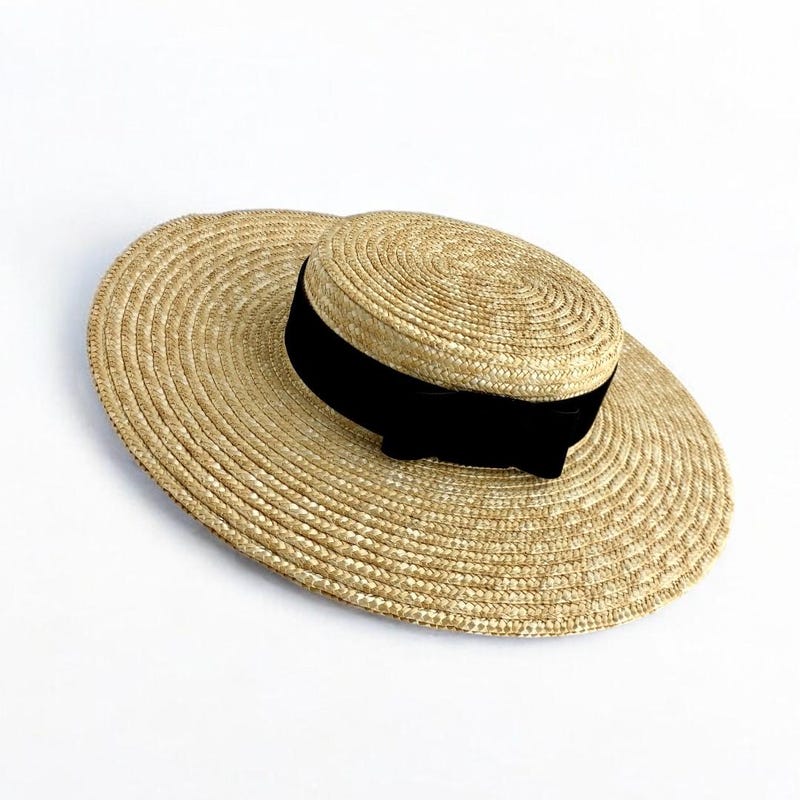 Straw Top Hat - Etsy