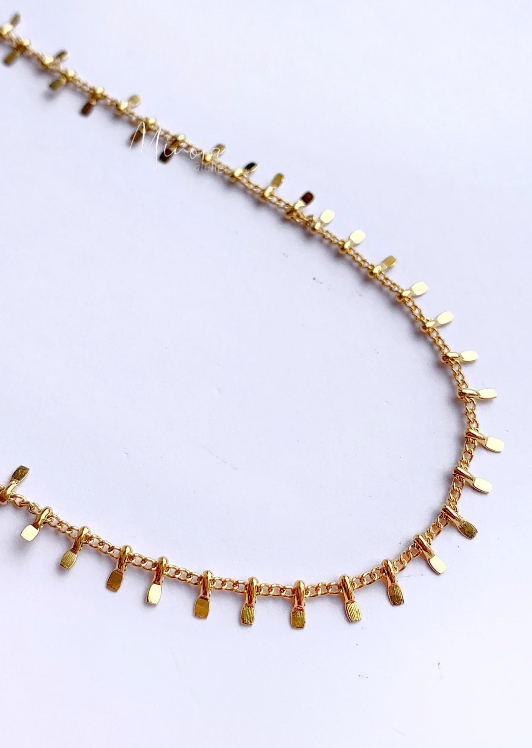 MINA / Chain Necklace With Tassels Boho Chic Woman Gift Lithotherapy ...
