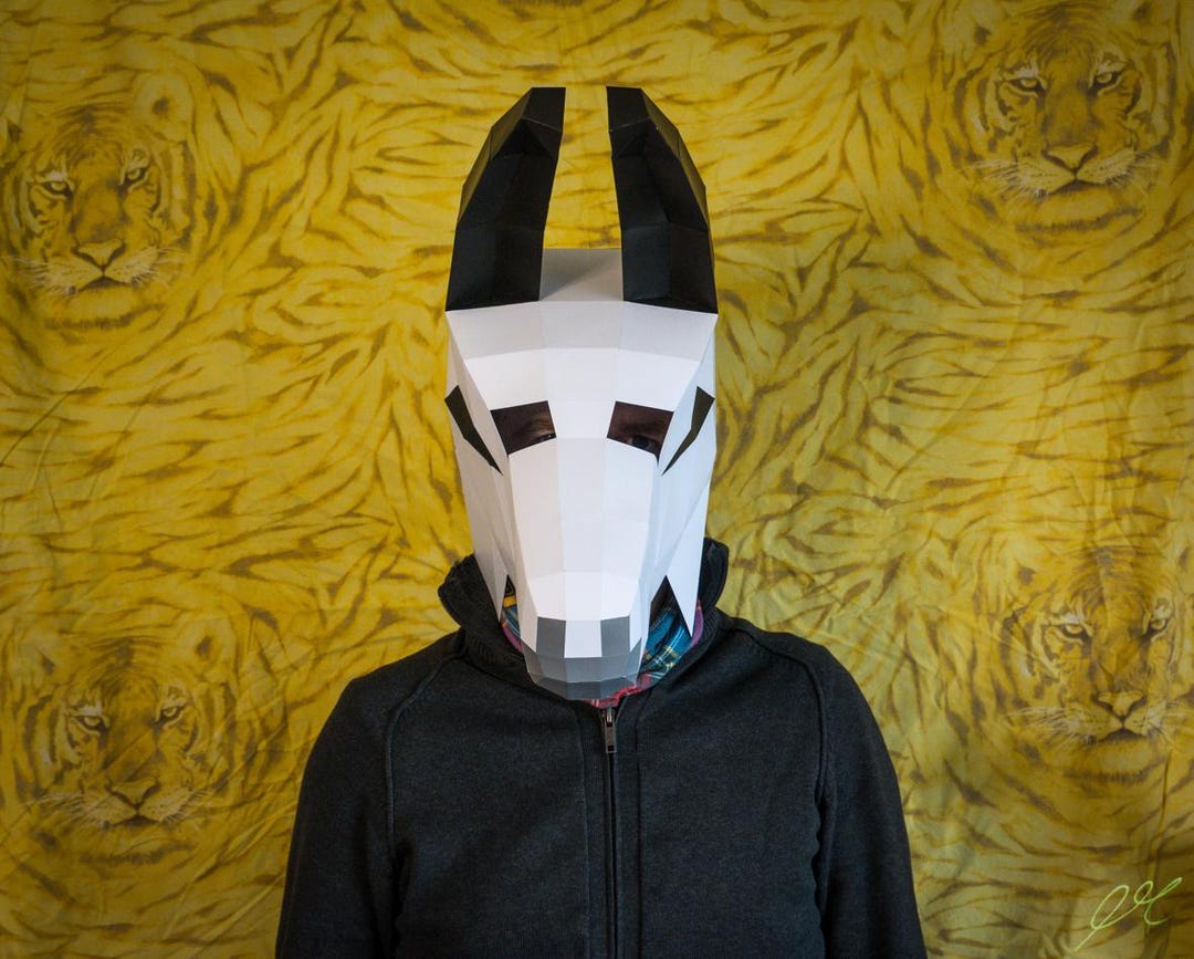 Cute Lama Mask - Digital Template for Low Poly 3D Sculpture With ...