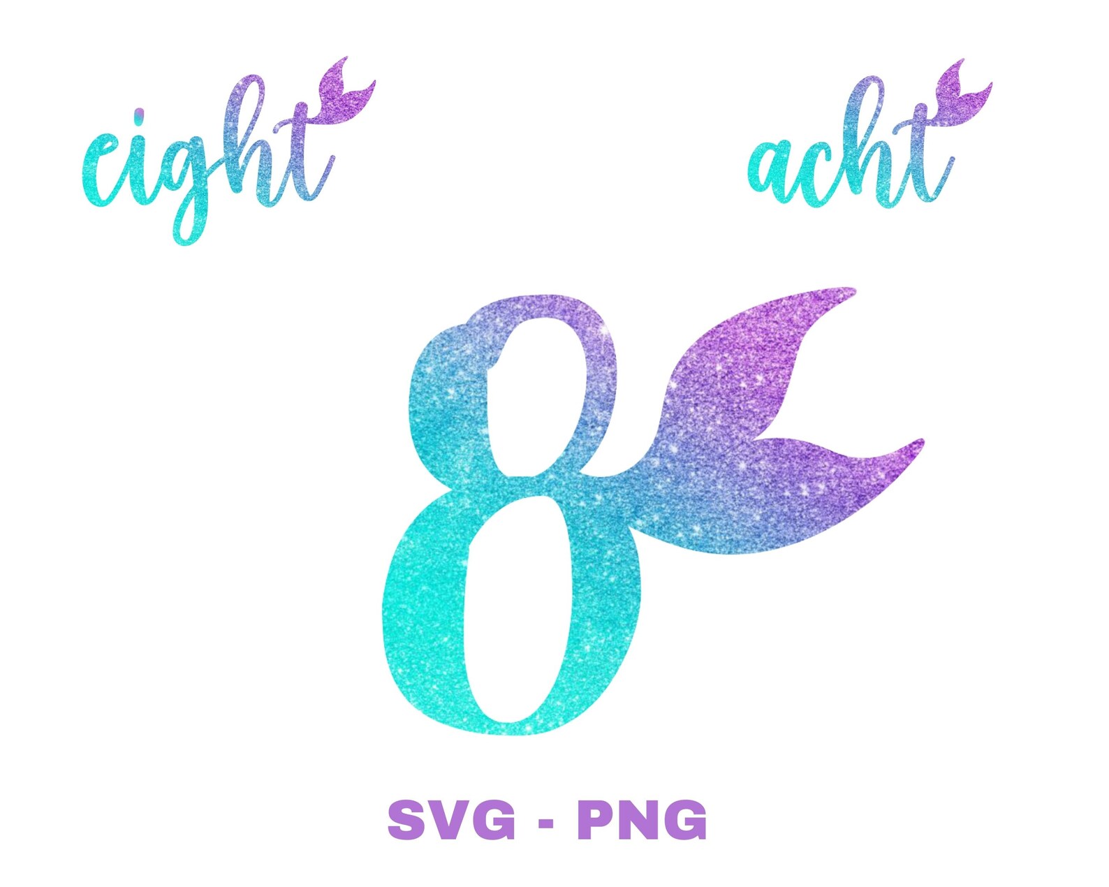 Mermaid Eight Birthday | 8 Birthday | Achte Geburtstag | Meerjungfrau ...