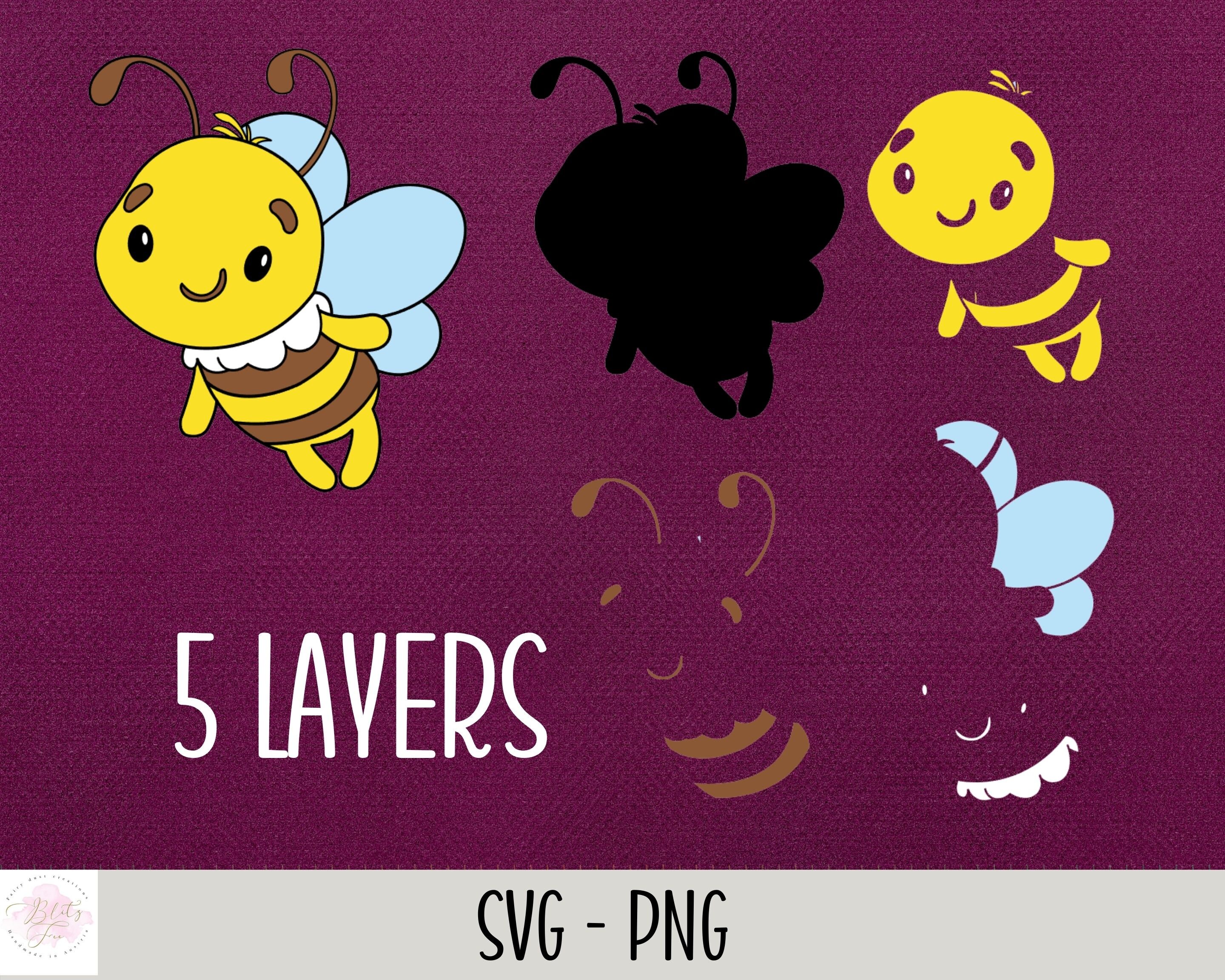 Bee SVG Cut File Bee Clipart cutting File Layered SVG - Etsy