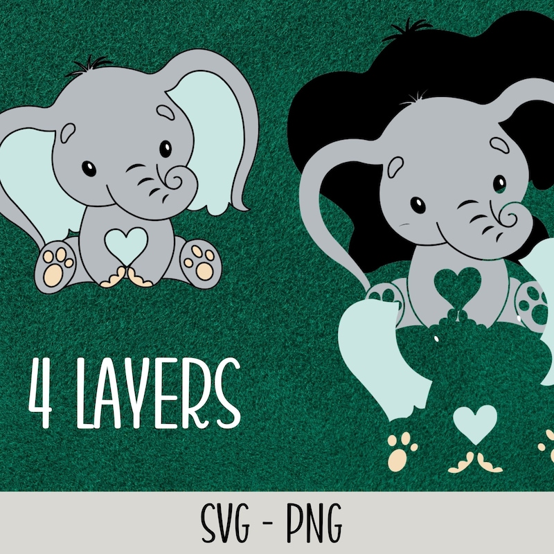 Layered Elephant Svg - Etsy