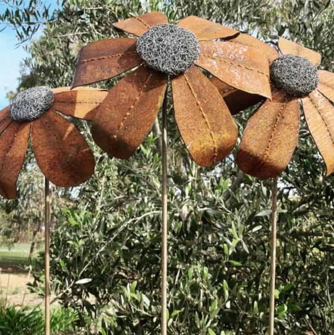 Daisy Flower Art, Large Metal Flower, Welded Metal Flower, Garden ...