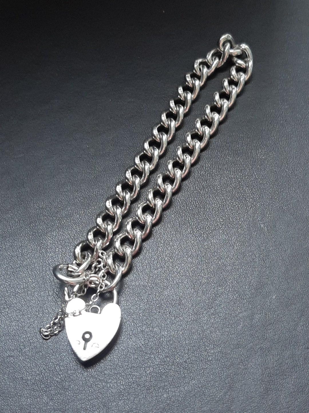 A Heavy Vintage Solid Silver Charm Bracelet - Etsy