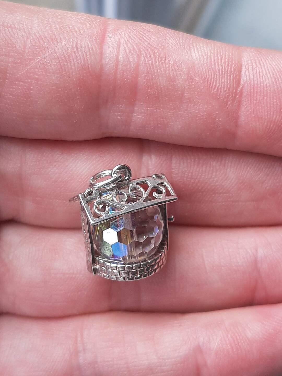 A Silver Wishing Well Crystal Pendant Charm - Etsy