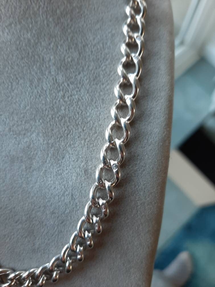 A Vintage 19 Inch Solid Silver Heavy Albert Chain - Etsy