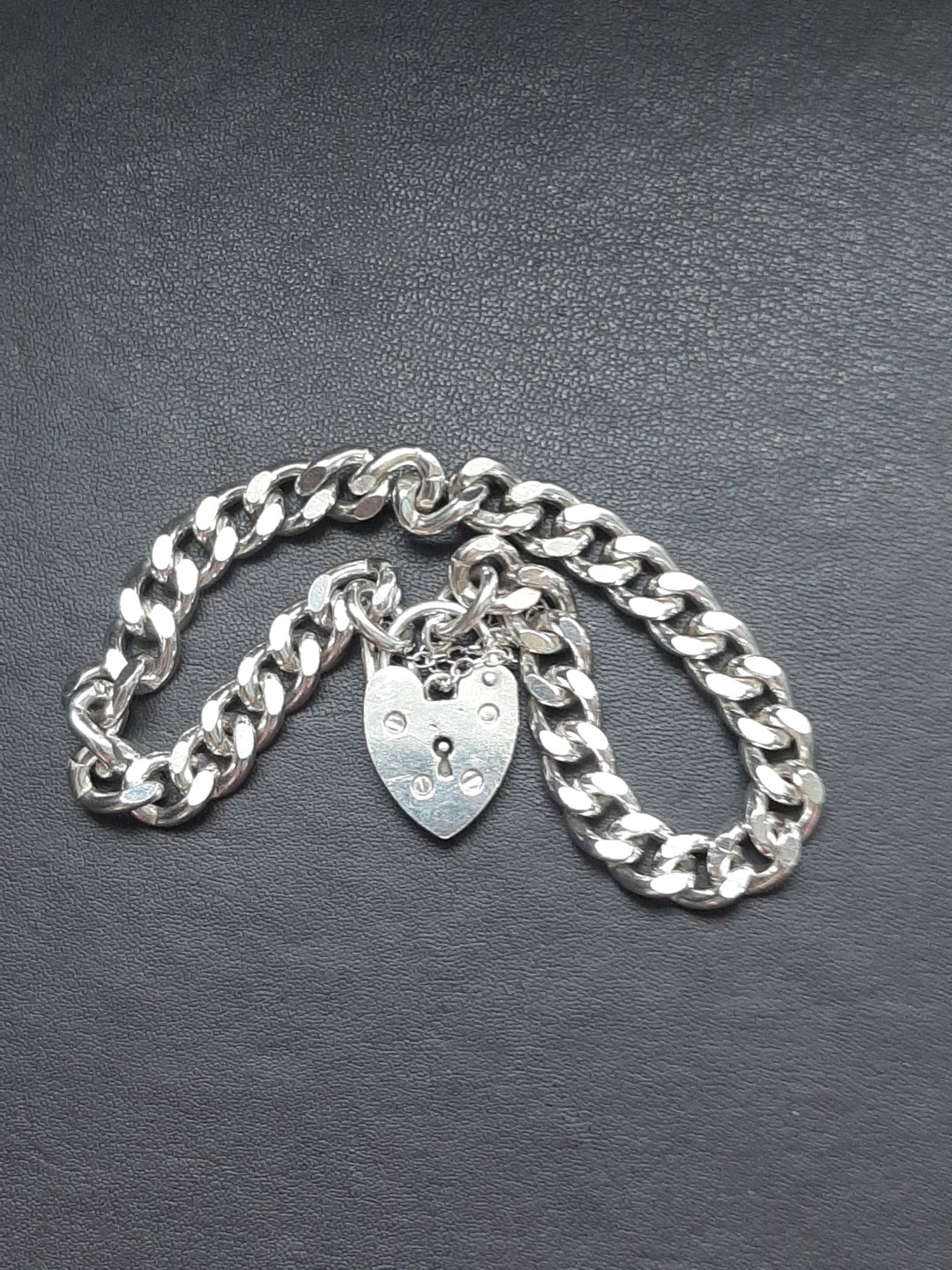 A Heavy Vintage Solid Silver Charm Bracelet - Etsy