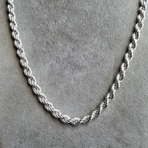 A Vintage 22 Inch Silver Rope Link Chain - Etsy