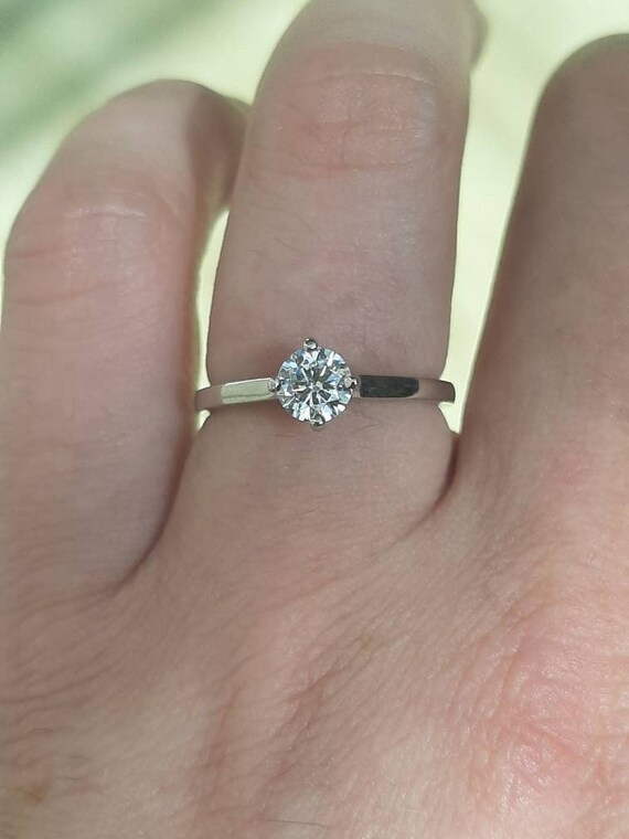 A Vintage Platinum Natural Diamond Half Carat Best Colour D VVS Clarity Solitaire Engagement Ring Etsy