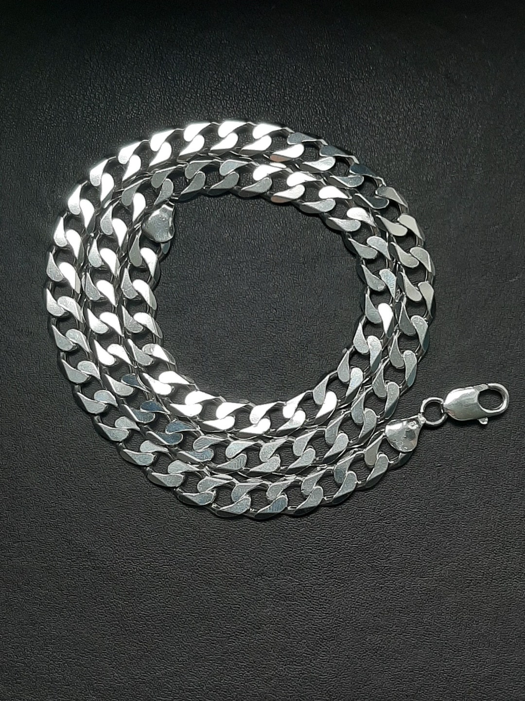 A Vintage 22 Inch Solid Silver Heavy Curb Link Chain - Etsy