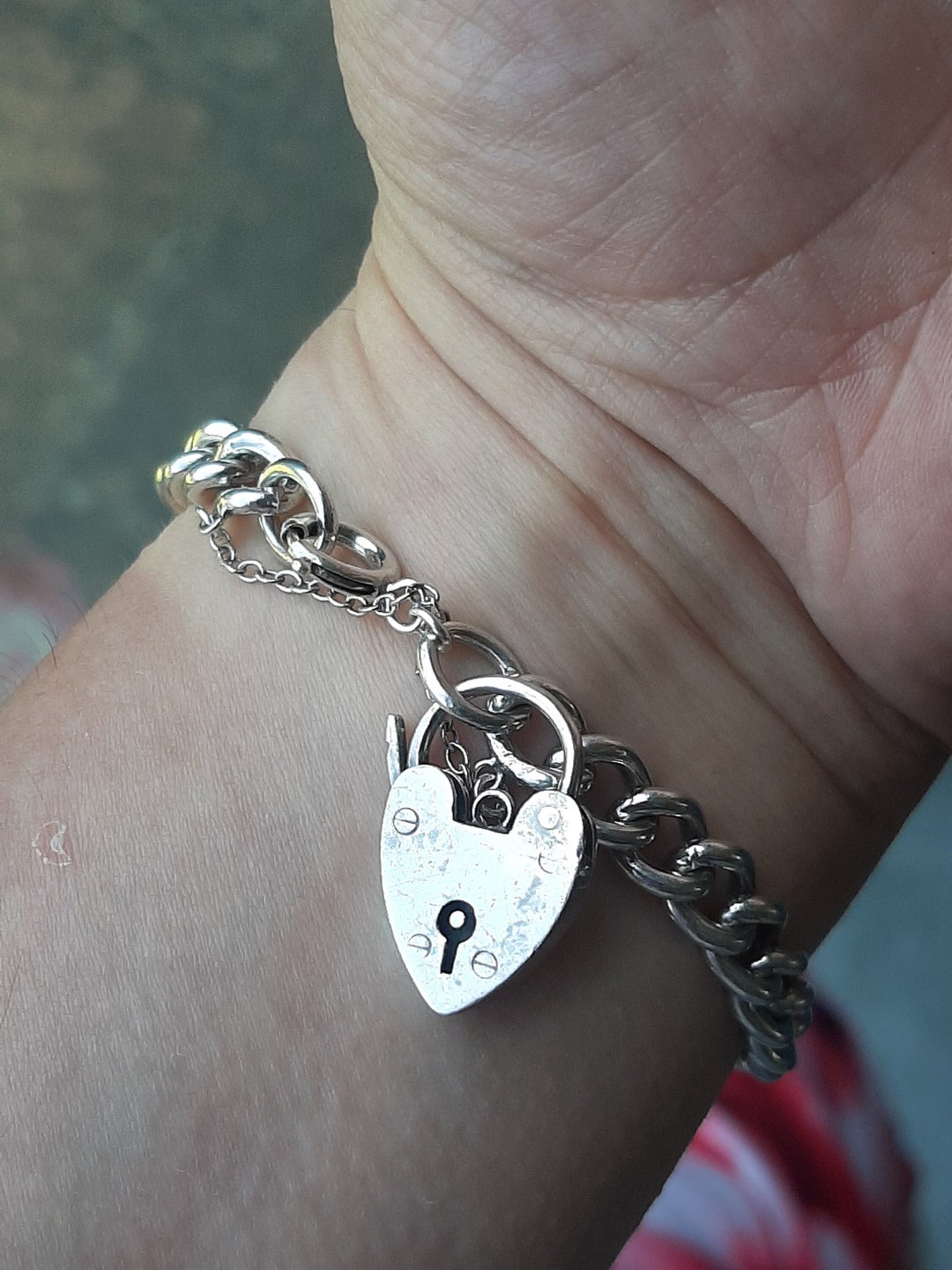 A Heavy Vintage Solid Silver Charm Bracelet - Etsy