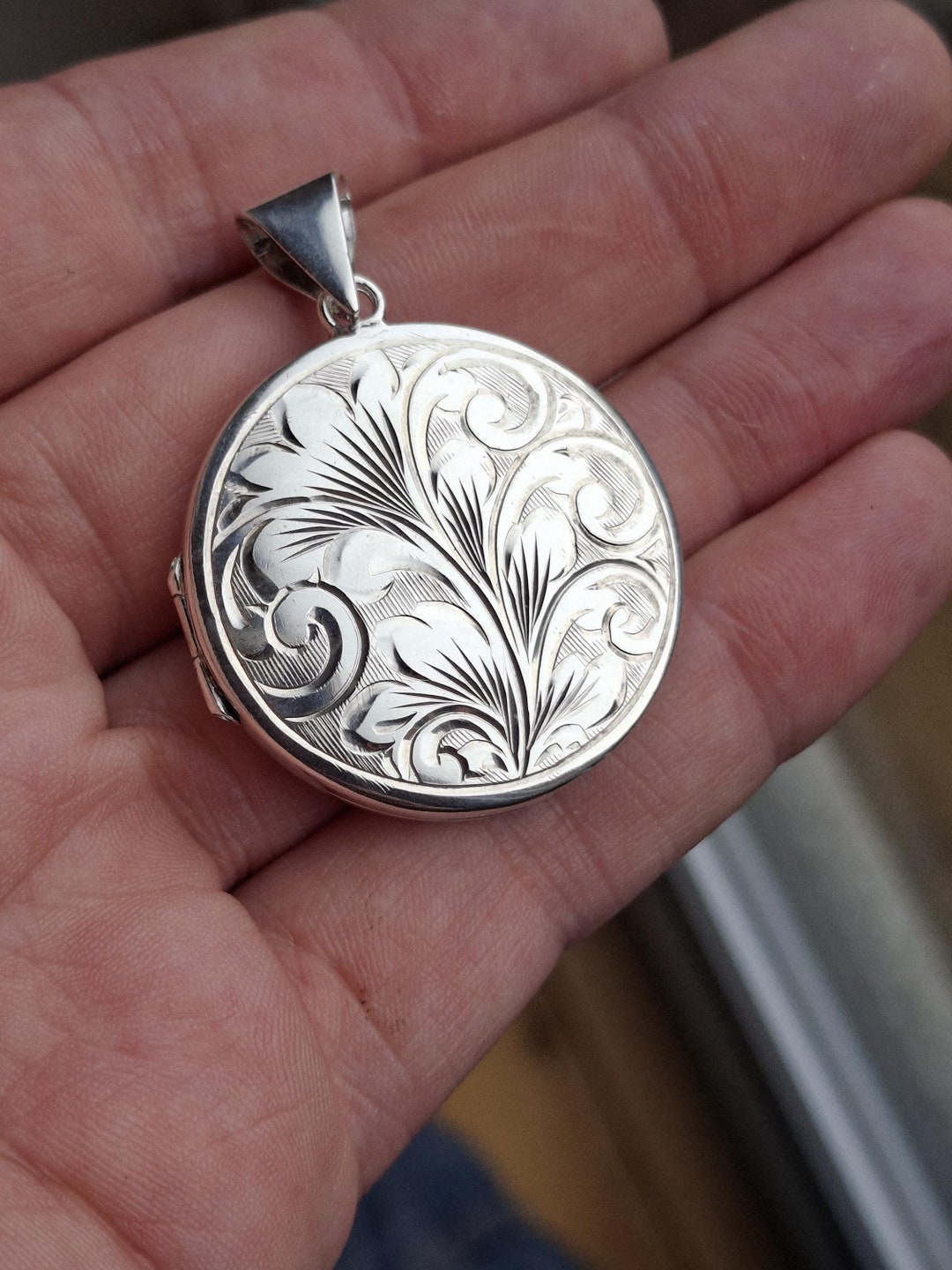 A Large Vintage Silver Locket - Etsy