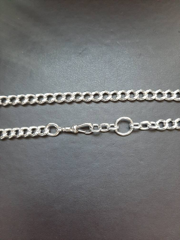 A Vintage 19 Inch Solid Silver Heavy Albert Chain - Etsy