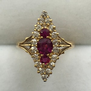 An Antique Edwardian 18ct Gold Ruby and Diamond Ring - Etsy