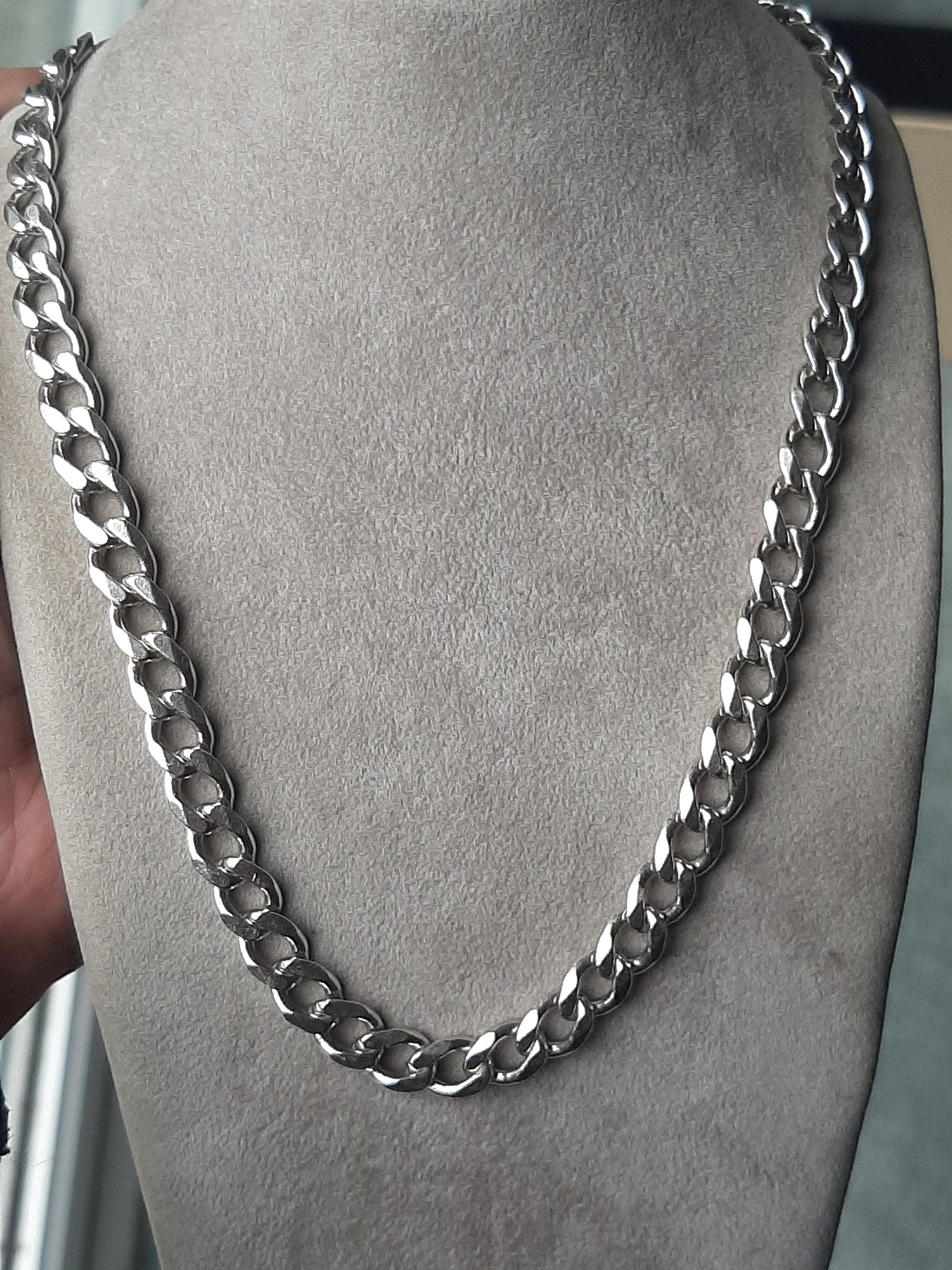 A Vintage 20 Inch Solid Silver Heavy Curb Link Chain - Etsy