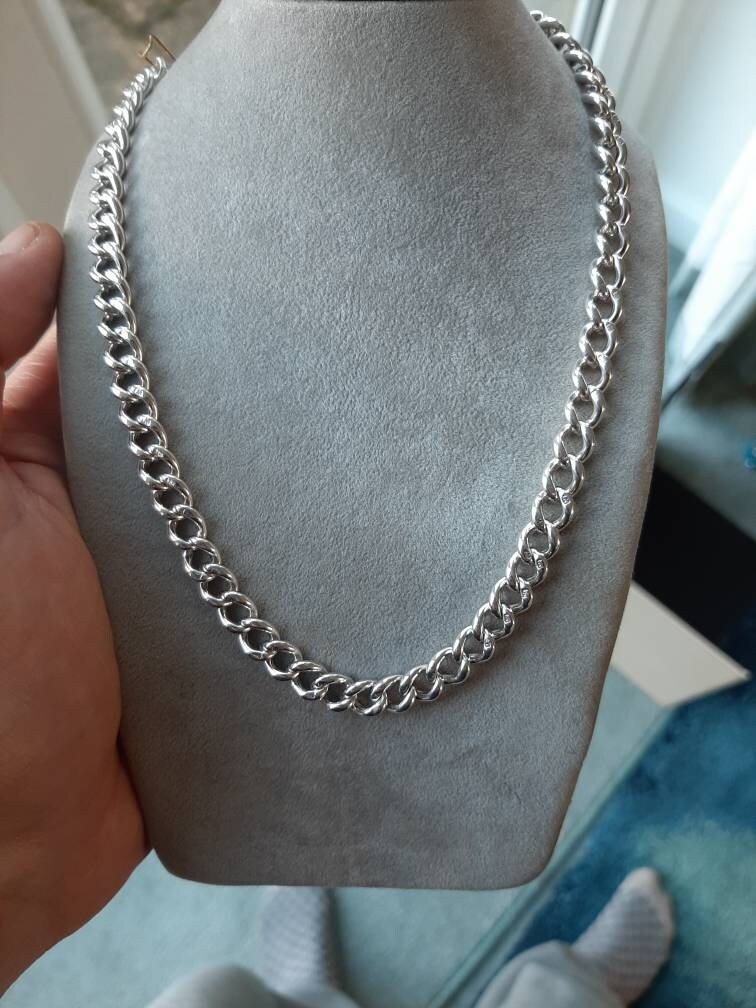 A Vintage 19 Inch Solid Silver Heavy Albert Chain - Etsy