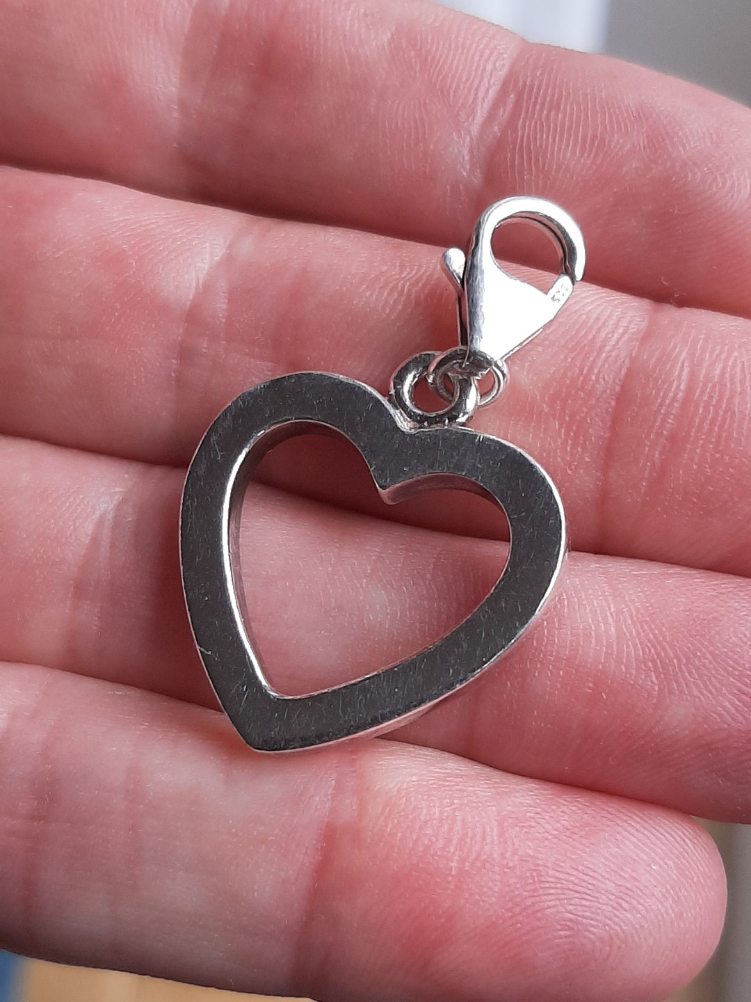 A Vintage Silver Big Heart Pendant Charm - Etsy