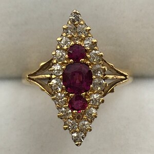 An Antique Edwardian 18ct Gold Ruby and Diamond Ring - Etsy