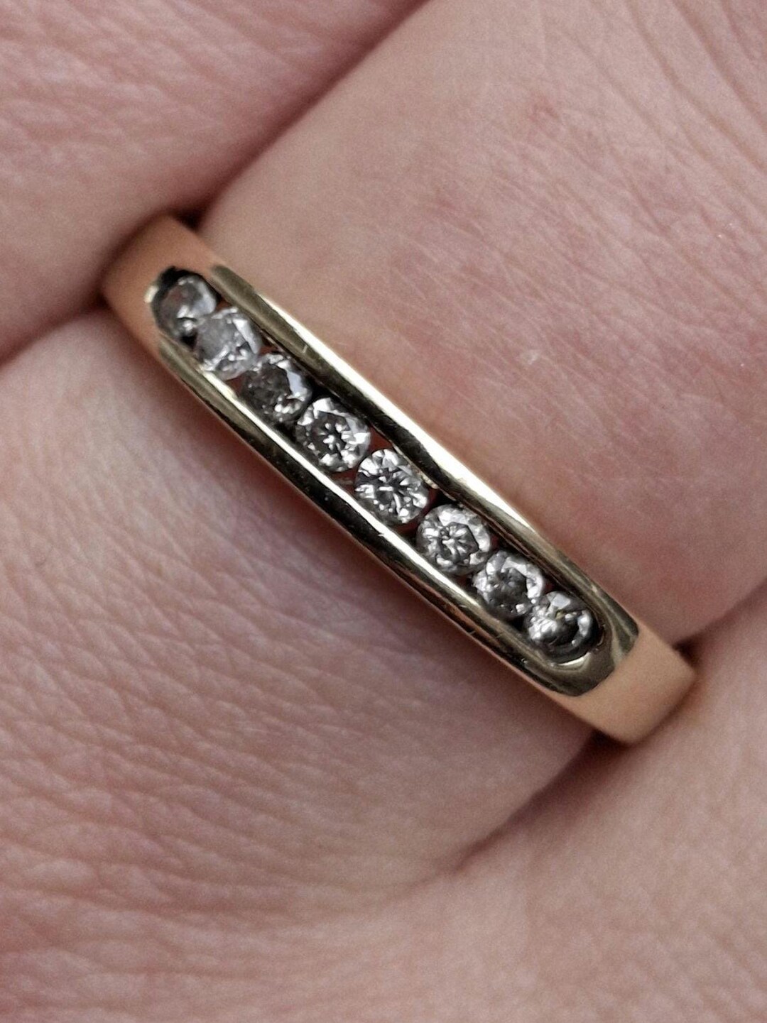 A Vintage 9ct Gold Diamond Half Eternity Ring - Etsy