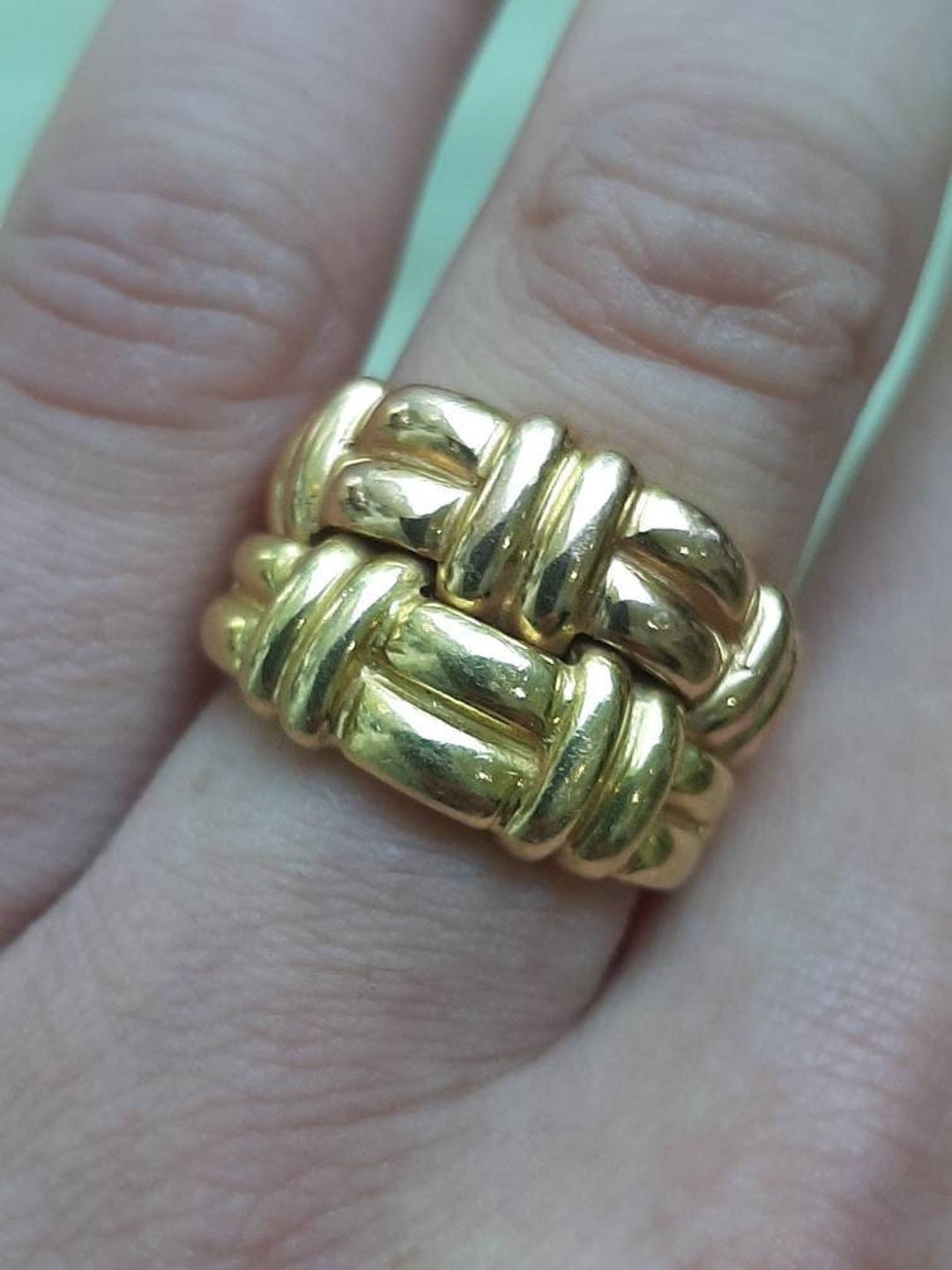 A Heavy Vintage 18ct Yellow Gold and Rose Gold Ring - Etsy