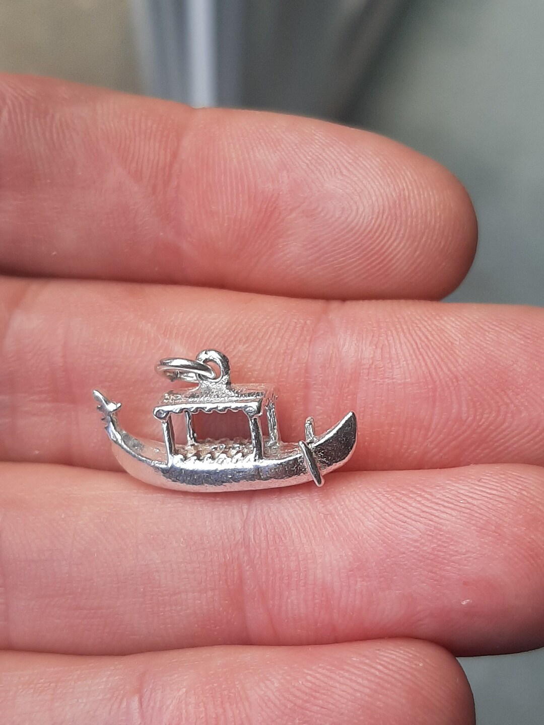 A Silver Barge Pendant Charm - Etsy