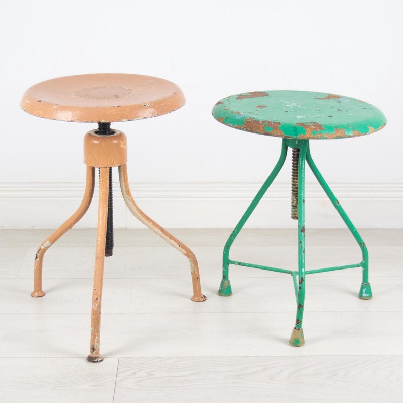 Vintage Metal Stool - Etsy