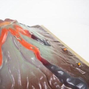 Vintage Diorama, Vintage Mountains With Volcano, Vintage Mountain ...