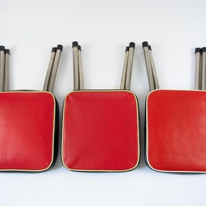 Vintage Travel Chairs, Vintage Foldable Chairs, Red Wood Metal Camping ...