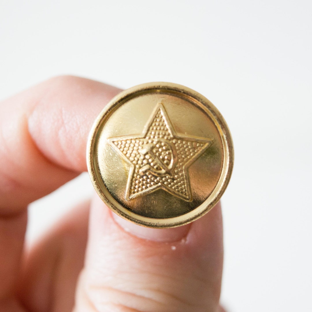 Soviet Retro Army Buttons. Set of 10 Pieces. USSR Trident Buttons ...