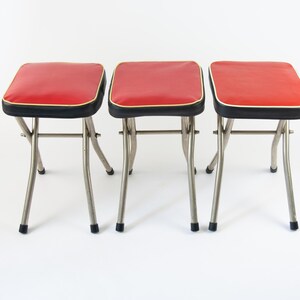 Vintage Travel Chairs, Vintage Foldable Chairs, Red Wood Metal Camping ...