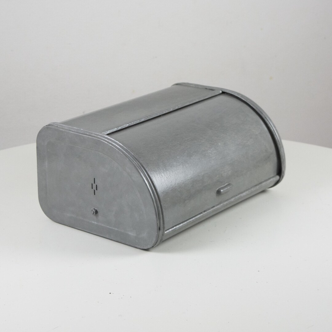 Vintage Metal Bread Box. Vintage Gray Bread Box Container. Mid-century ...