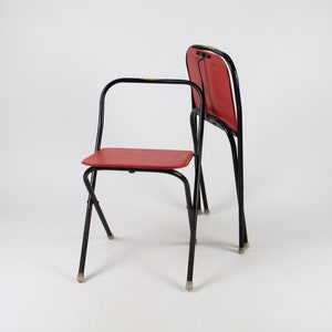 Vintage Travel Chairs, Vintage Foldable Chairs, Red Wood Metal Camping ...