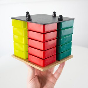 Vintage Square Industrial Tool Box Rotabin. Plastic Storage Cabinet ...