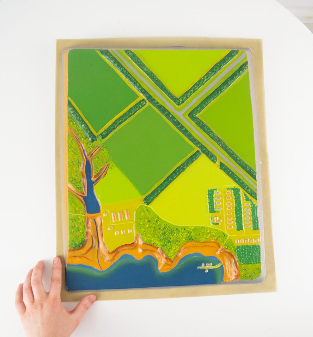 Vintage Diorama, Vintage Landscape With Hills, Vintage Landscape ...