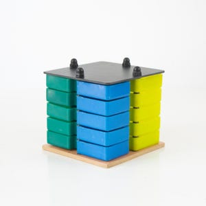 Vintage Square Industrial Tool Box Rotabin. Plastic Storage Cabinet ...