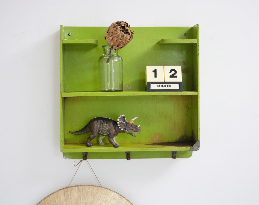 Antique Green Primitive Wood Shelves. Vintage Primitive Rustic - Etsy