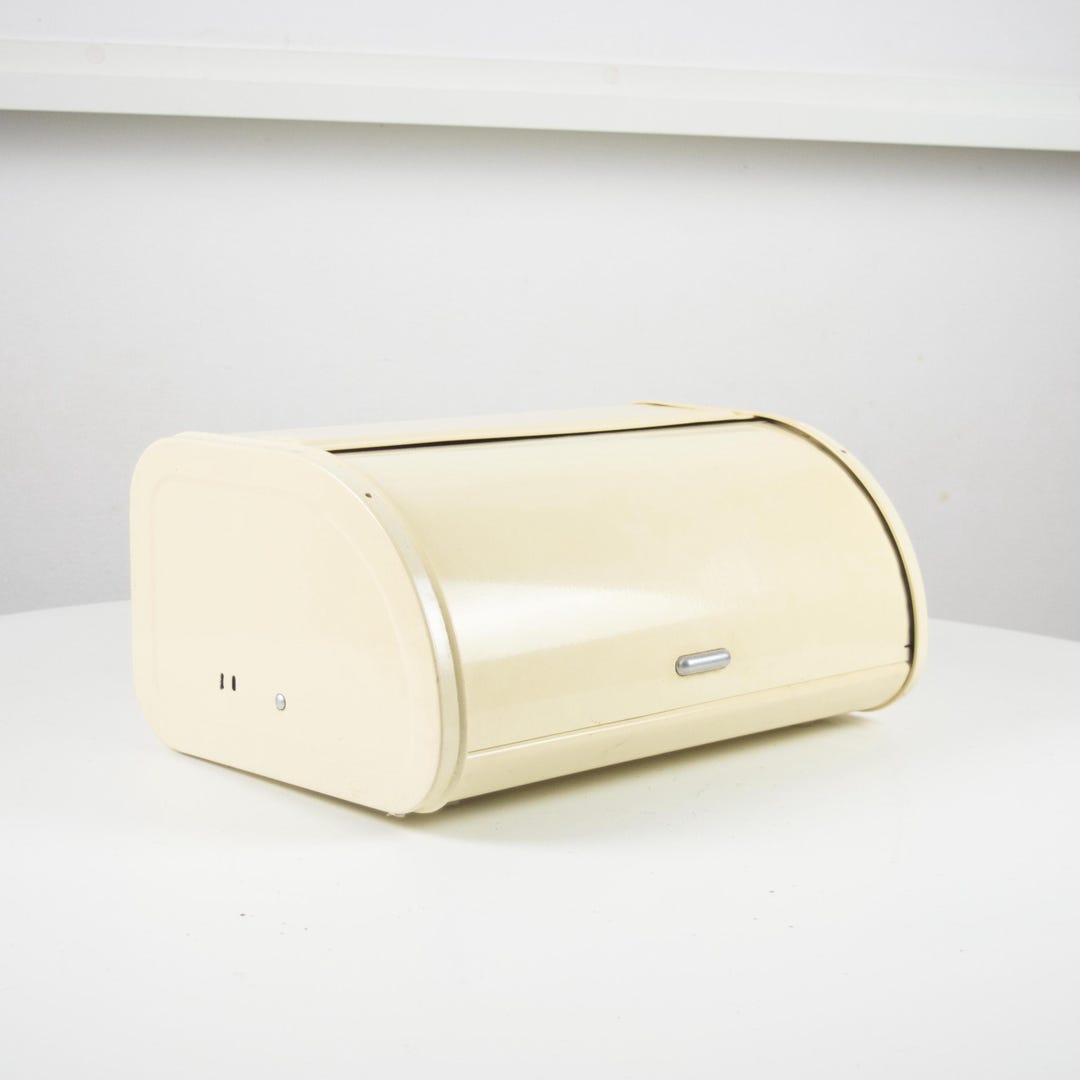 Vintage Space-age Metal Bread Box. Beige Bread Container. Mid-century ...