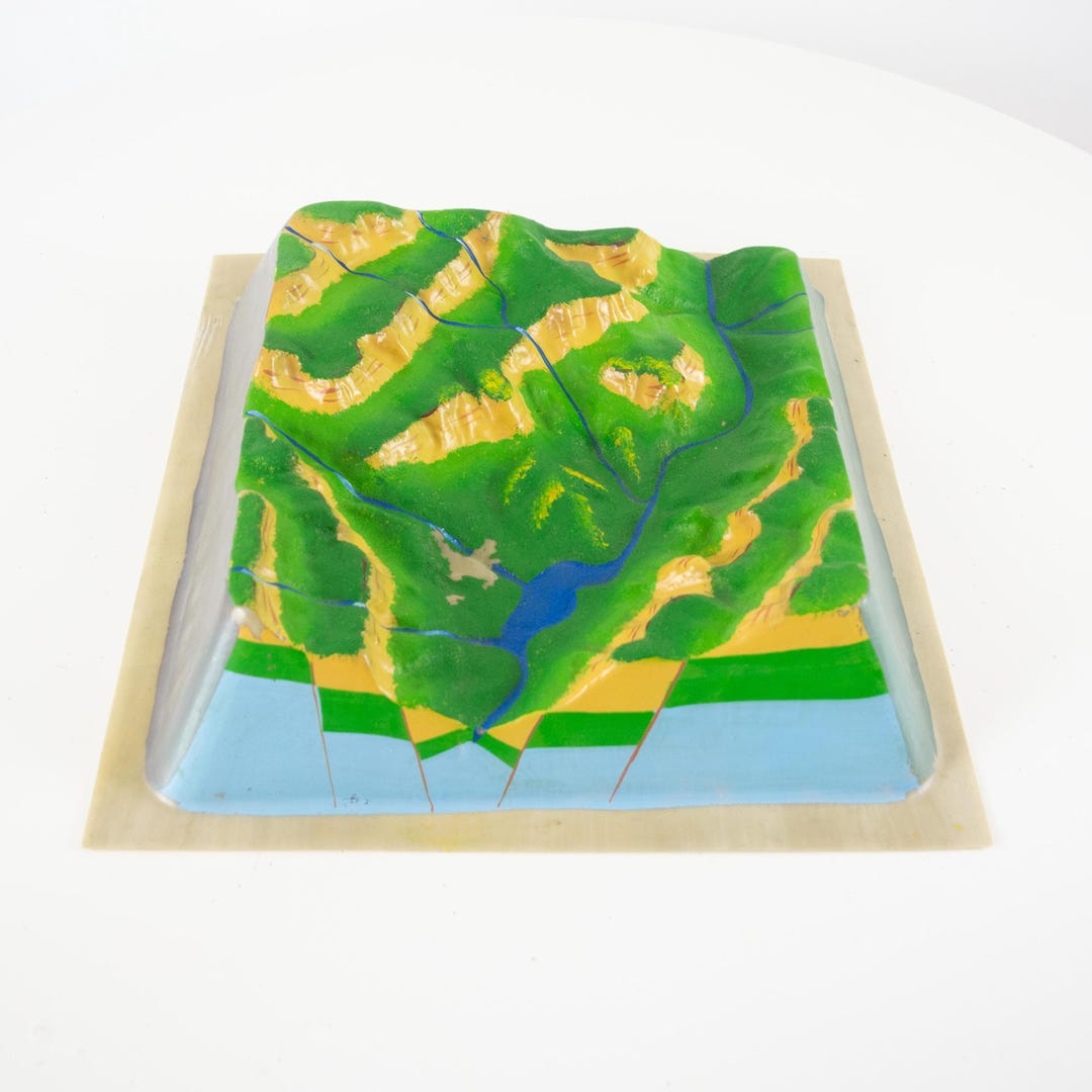 Vintage Diorama, Vintage Landscape With Hills, Vintage Landscape ...