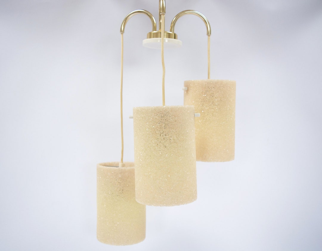 Vintage Mid Century Cascade Chandelier. Vintage Hanging Light. 3 Glass ...