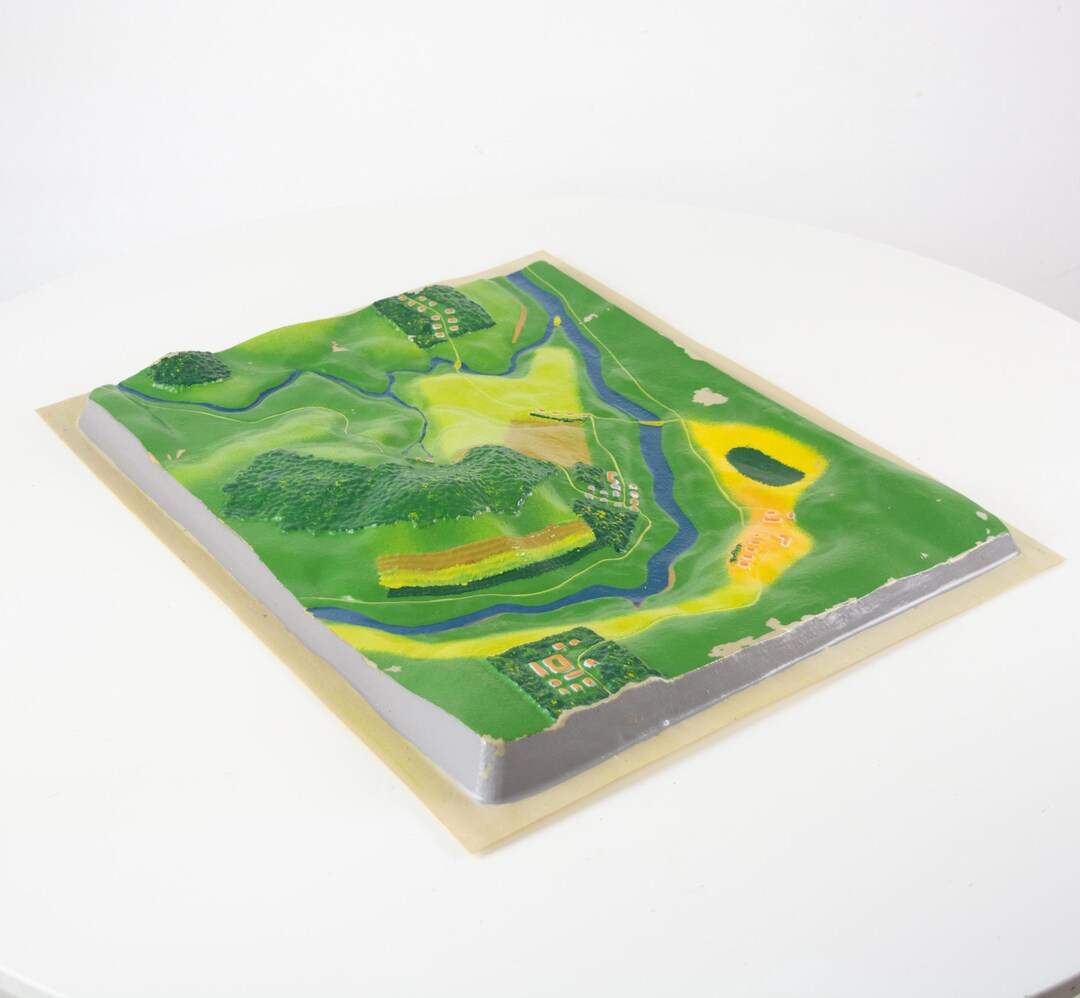 Vintage Diorama, Vintage Landscape With Hills, Vintage Landscape ...