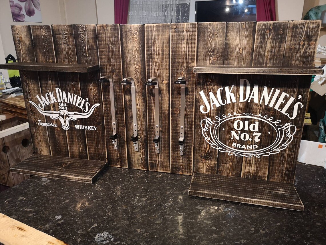 Hand Made Distressed Black Bar Optic Shelf - Etsy UK