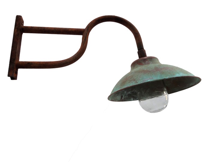 Belgian Barn Lamp With Copper Shade Garden Lighting Facade Lighting - Etsy