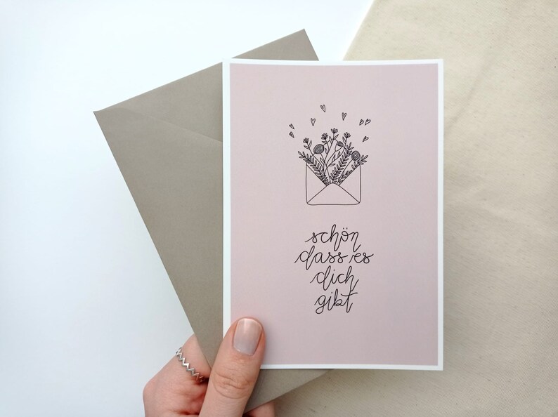Postkarte zum Muttertag mit Blumen Doodle - Etsy.de