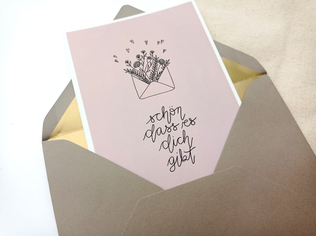 Postkarte zum Muttertag mit Blumen Doodle - Etsy.de