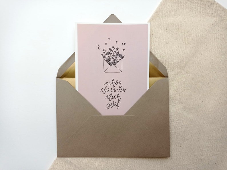 Postkarte zum Muttertag mit Blumen Doodle - Etsy.de